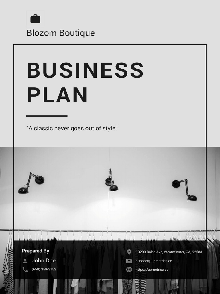 Clothing Line Business Plan Example PDF | PDF | Balance Sheet | Retail