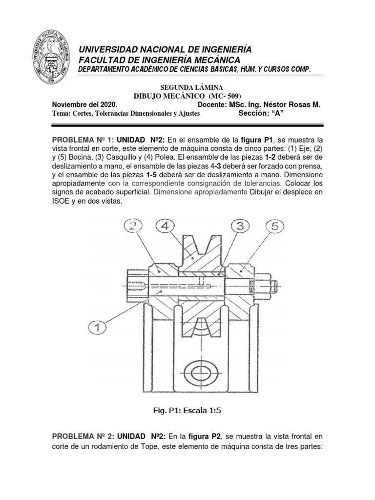 Segunda Lámina-TOLERANCIAS DIMENS-DM-UNI-2020-II | PDF | Eje | Tolerancia de ingeniería