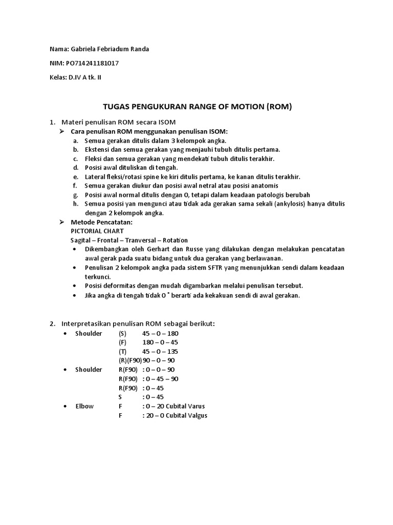 Tugas Pengukuran ROM | PDF
