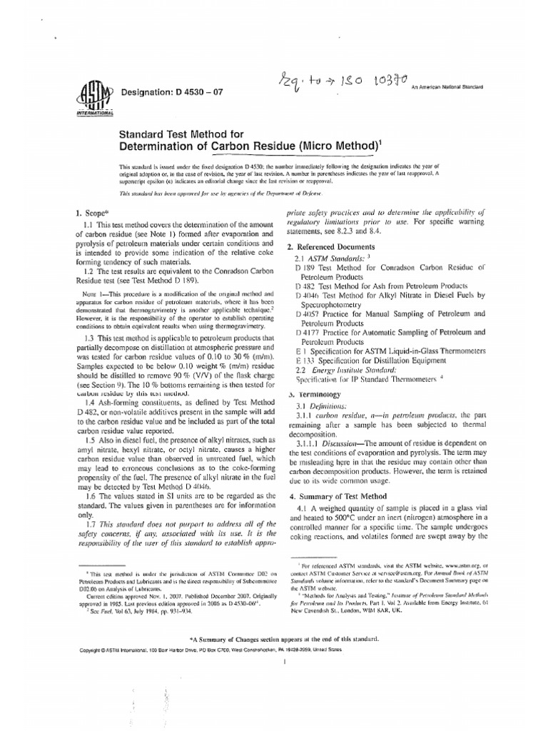 Astm D 4530 PDF | PDF