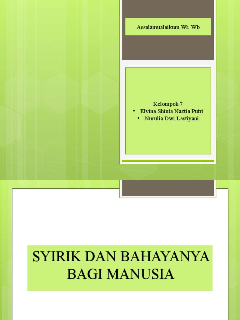 Bahaya Syirik dan Jenis-jenisnya | PDF