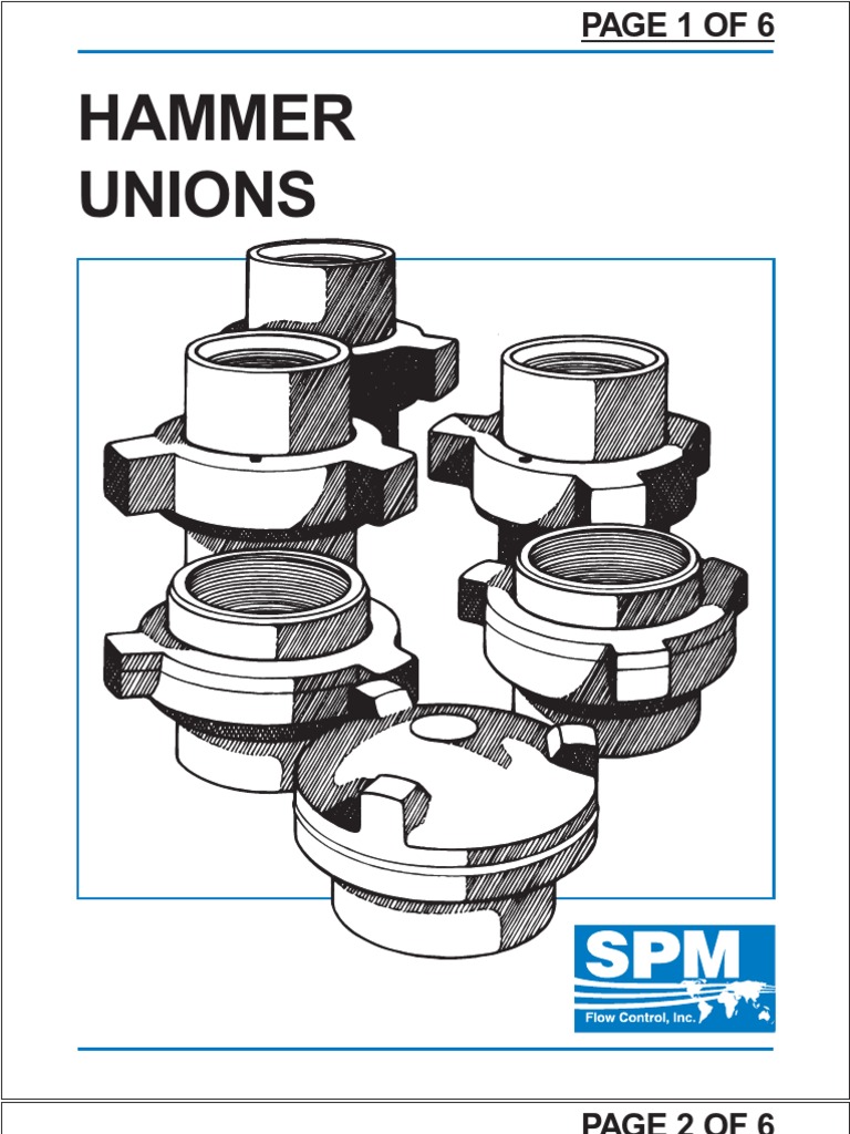 SPM hammer union chart | Valve | Pipe (Fluid Conveyance)