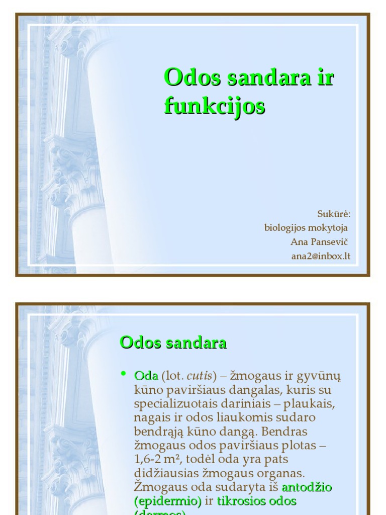 Odos Sandara Ir Funkcijos | PDF