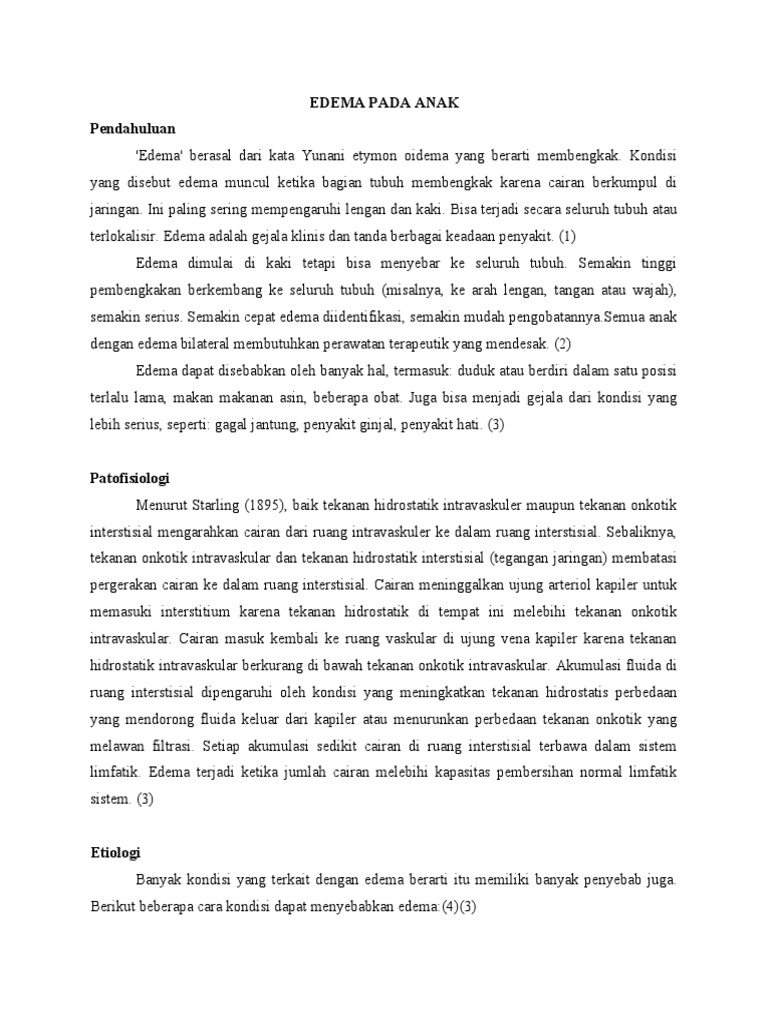 Penanganan Edema pada Anak | PDF