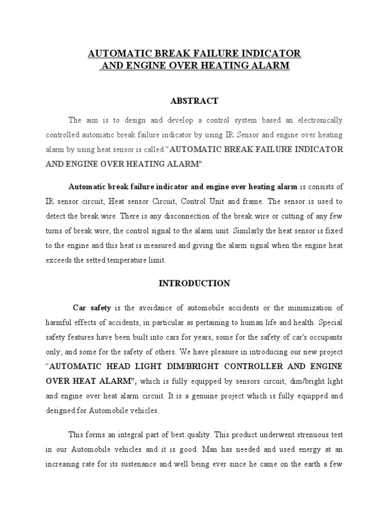 CTP048 Automatic Break Failure Indicator and Engine Over Heating Alarm ...