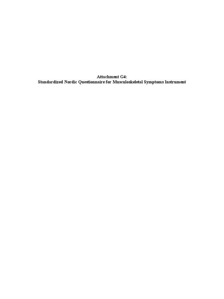 Standardized Nordic Questionnaire Overview | PDF