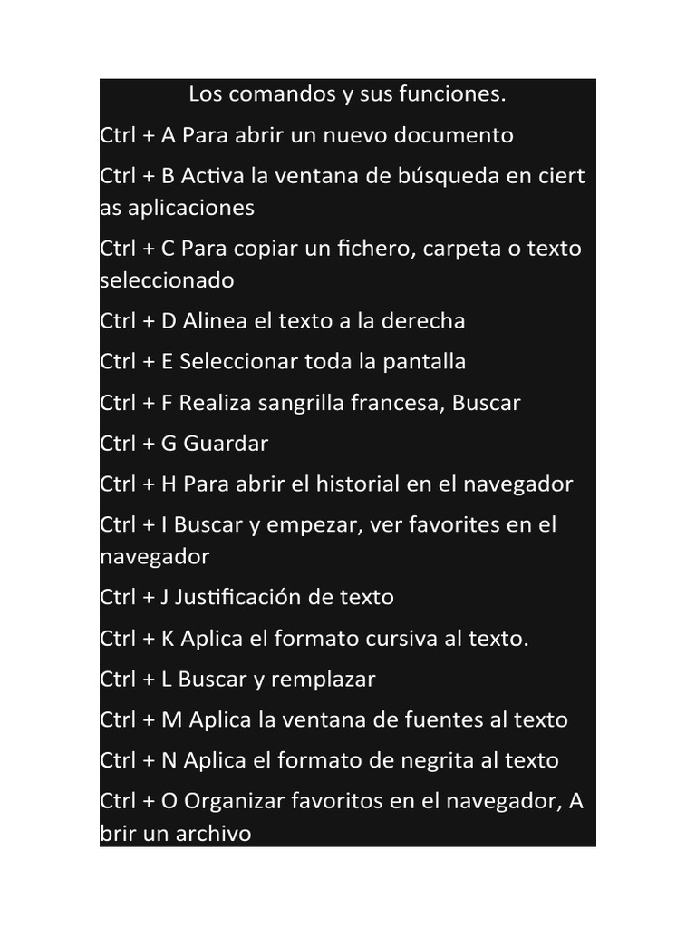 Comandos y funciones en informática | PDF | Archivo de computadora ...