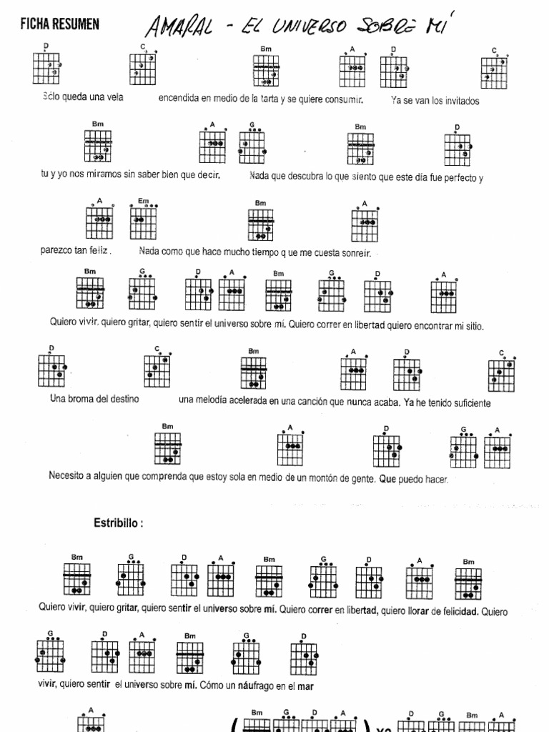 amaral - el universo sobre mí acordes 48