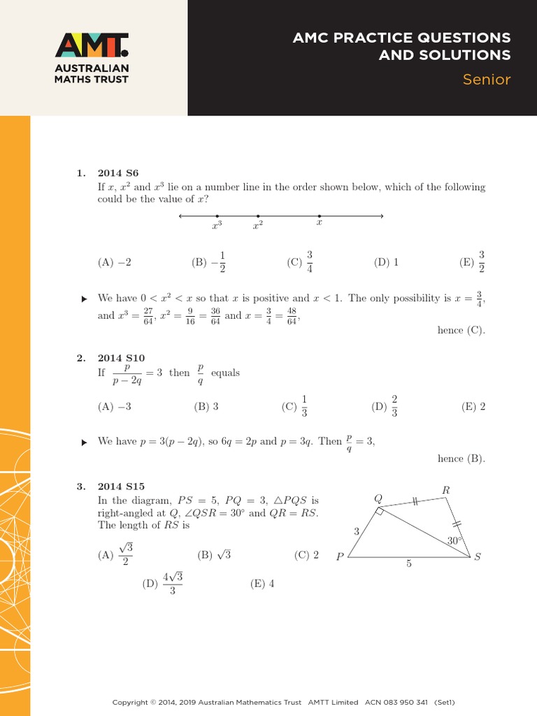 AMC Practice Problems Solutions Set1 SEN PDF | PDF | Euclidean Geometry ...