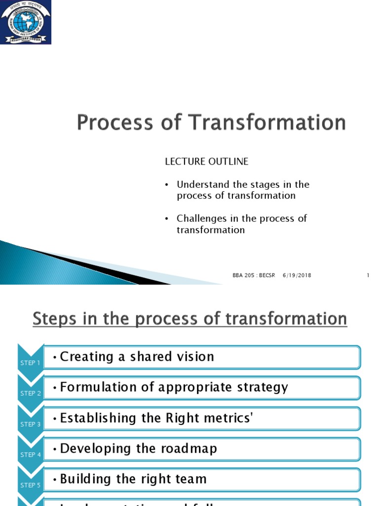 Process of Transformation & Challenges | PDF | Strategic Planning ...
