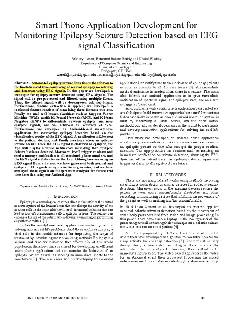 Epilepsy Seizure | PDF | Electroencephalography | Mobile App