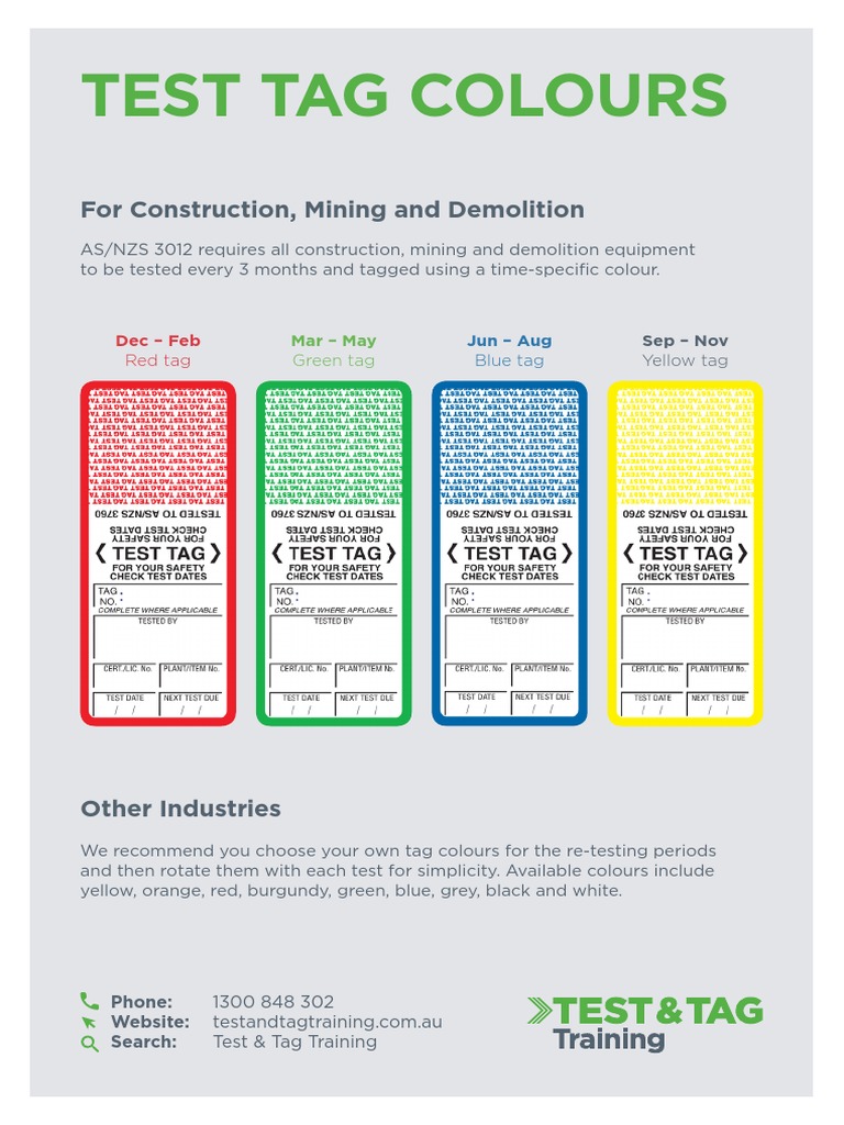 Test and Tag Colours | PDF