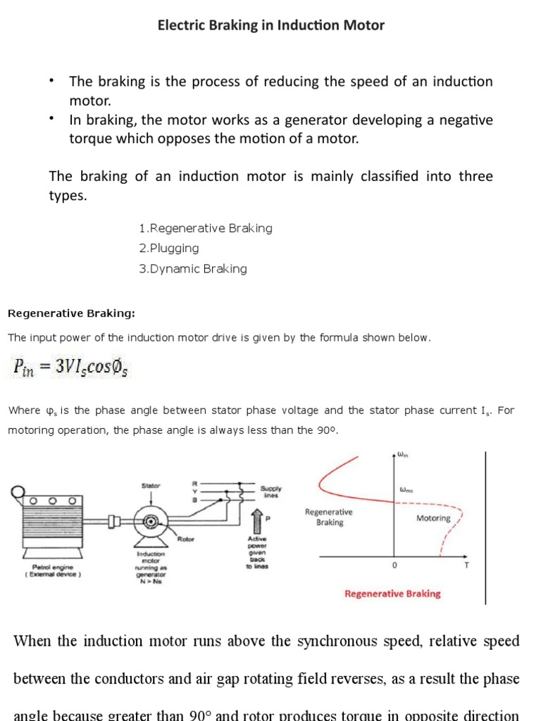 Induction Motor Electric Braking | PDF | Electric Motor ...