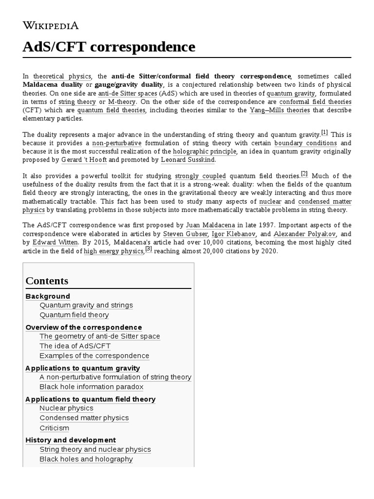 AdS CFT Correspondence | PDF | String Theory | Scientific Method