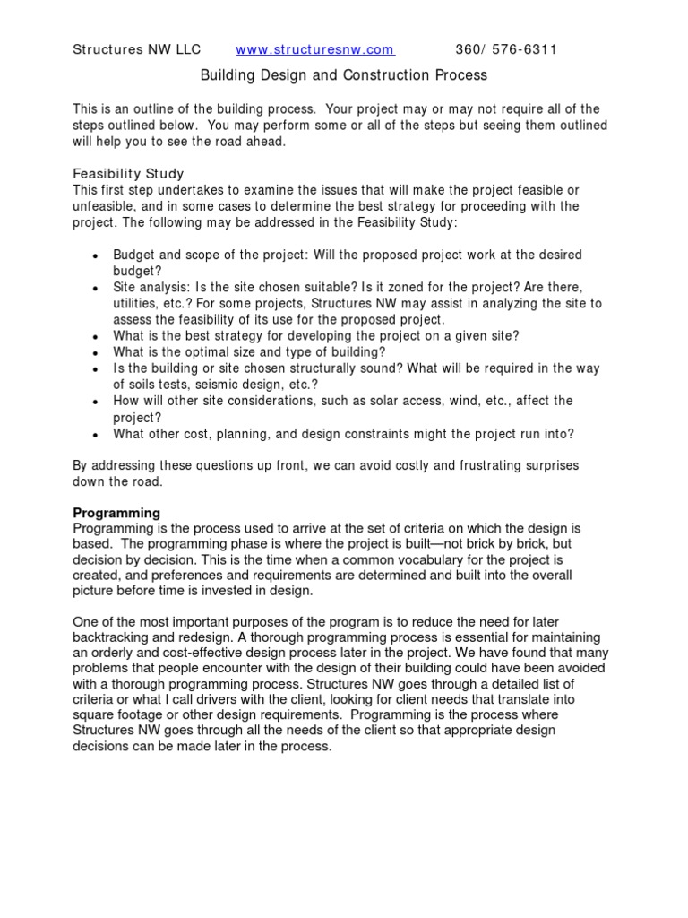 Building Design Process | Download Free PDF | Specification (Technical ...