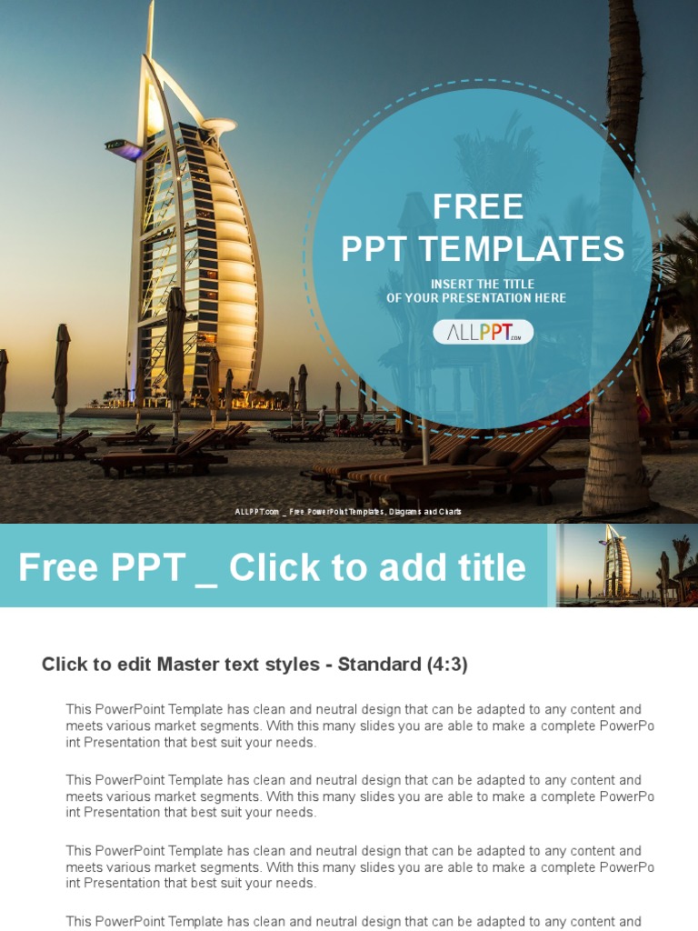 Burj Al Arab Hotel in Dubai PowerPoint Templates Standard | PDF