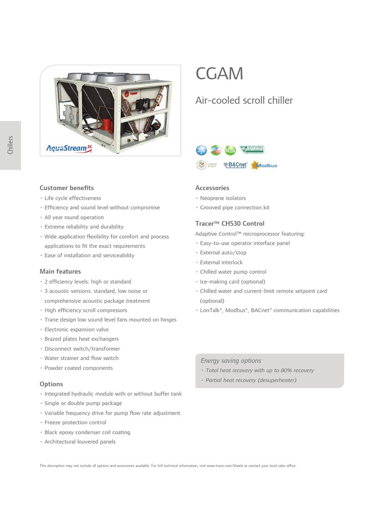 CGAM Chiller Technical Details PDF | PDF | Building Engineering ...
