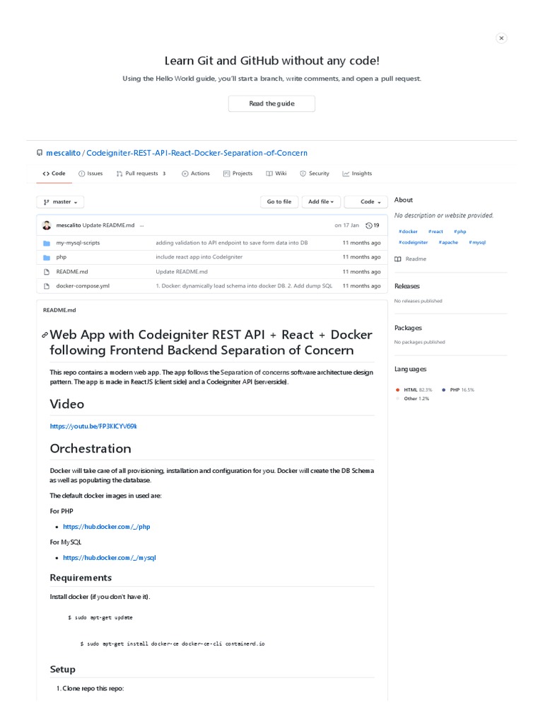 Mescalito - Codeigniter REST API React Docker Separation of Concern PDF | PDF | Web Application ...
