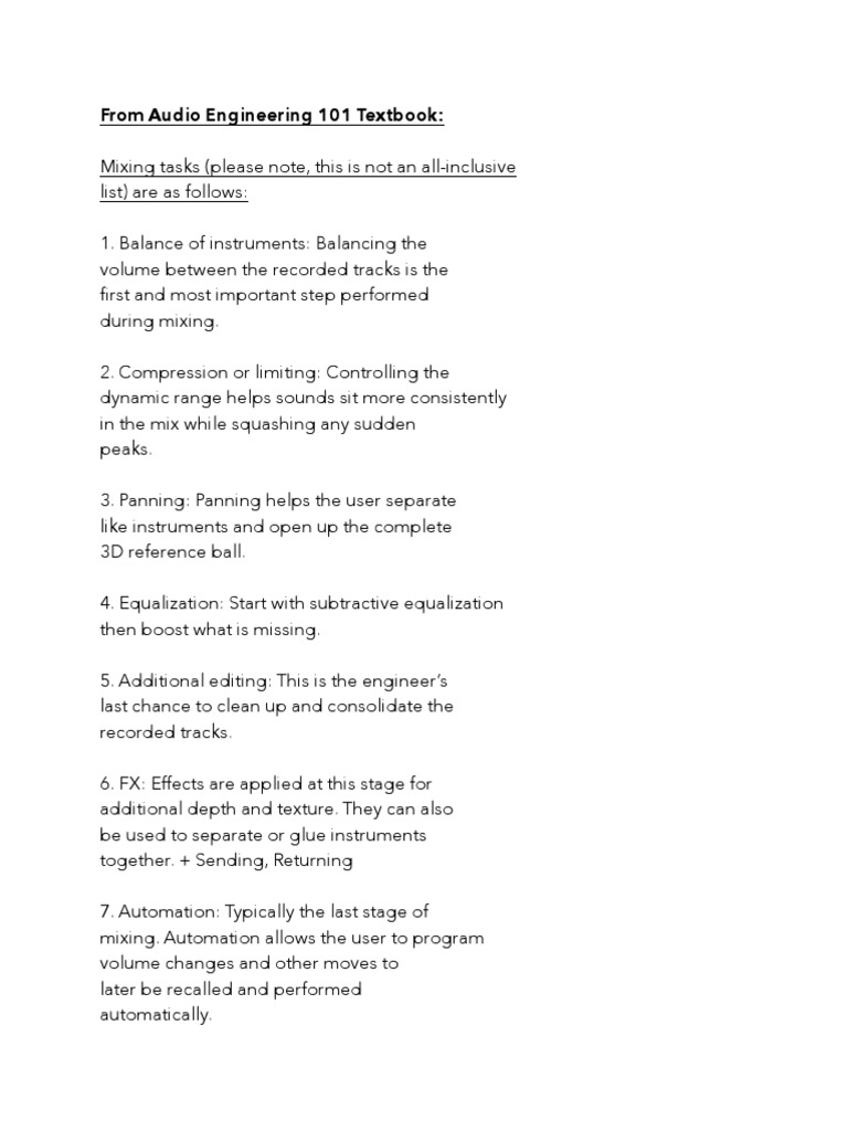 From Audio Engineering 101 Textbook | PDF