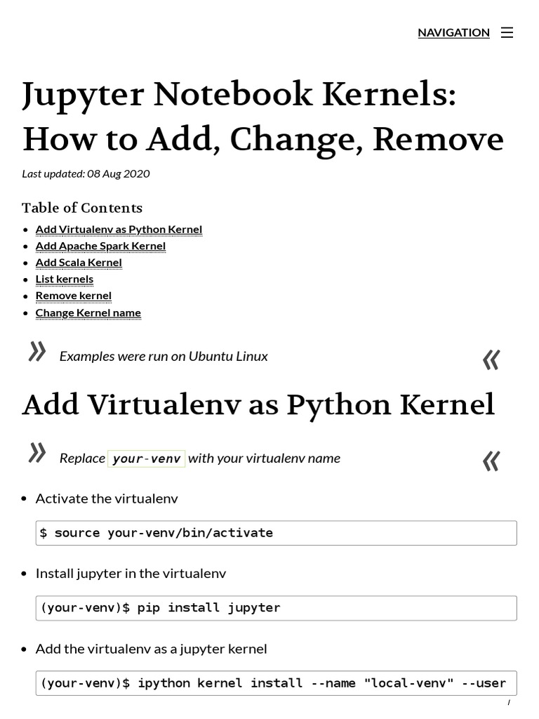 Jupyter Notebook Kernels - How To Add, Change, Remove | PDF | Free ...