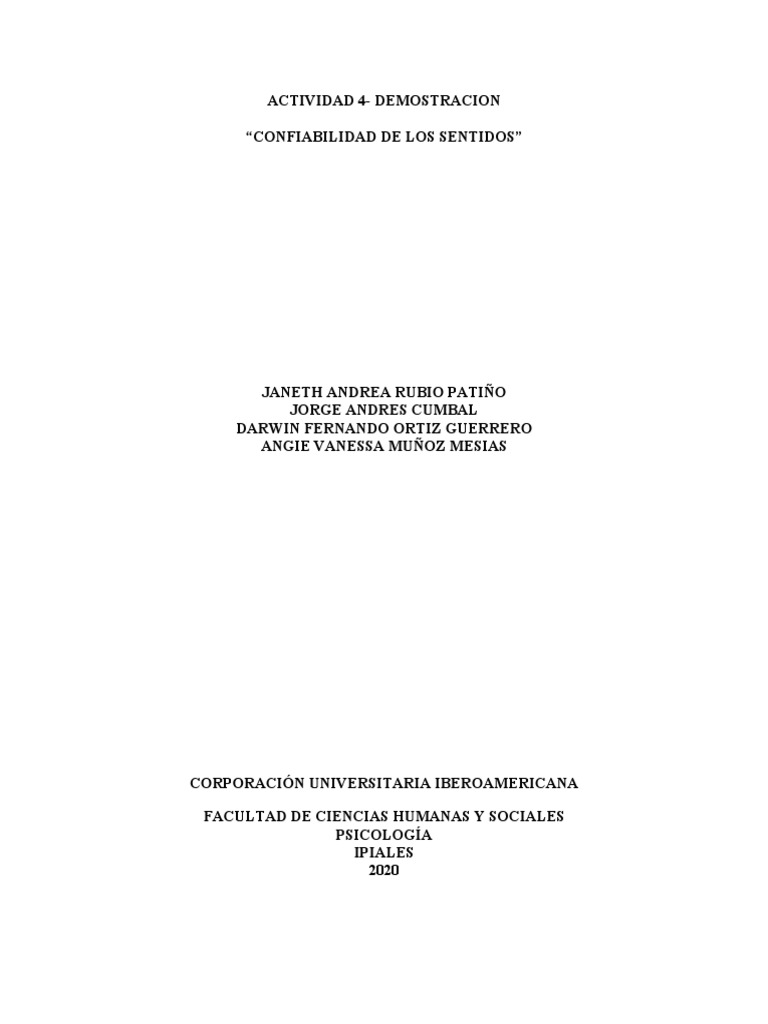 Actividad 4 Sensopercepcion | PDF | Percepción | Percepción visual