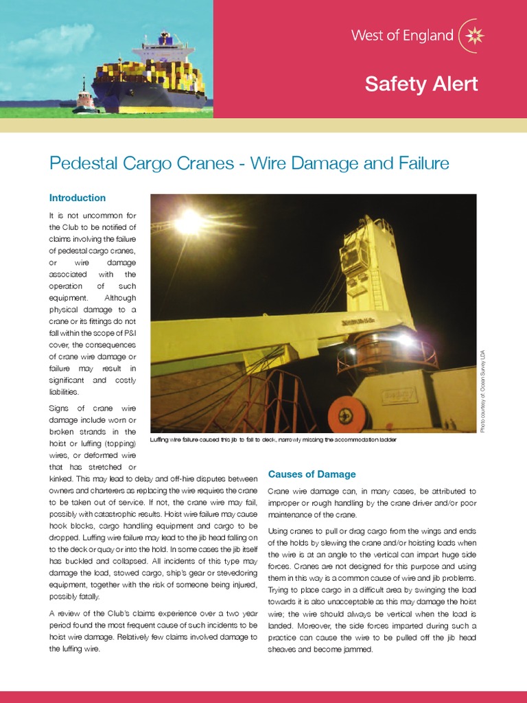 Pedestal Cargo Cranes Wire Damage and Failure PDF | PDF | Crane ...