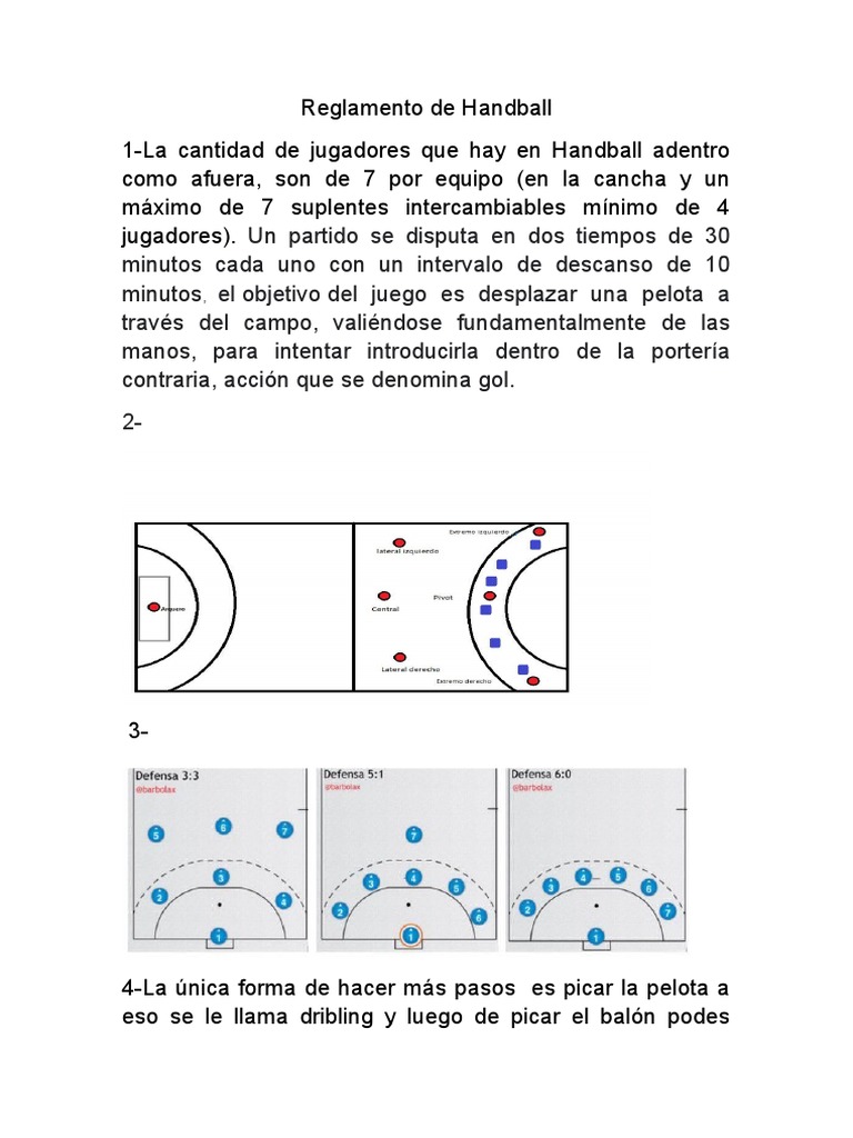 Reglamento de Handball | PDF