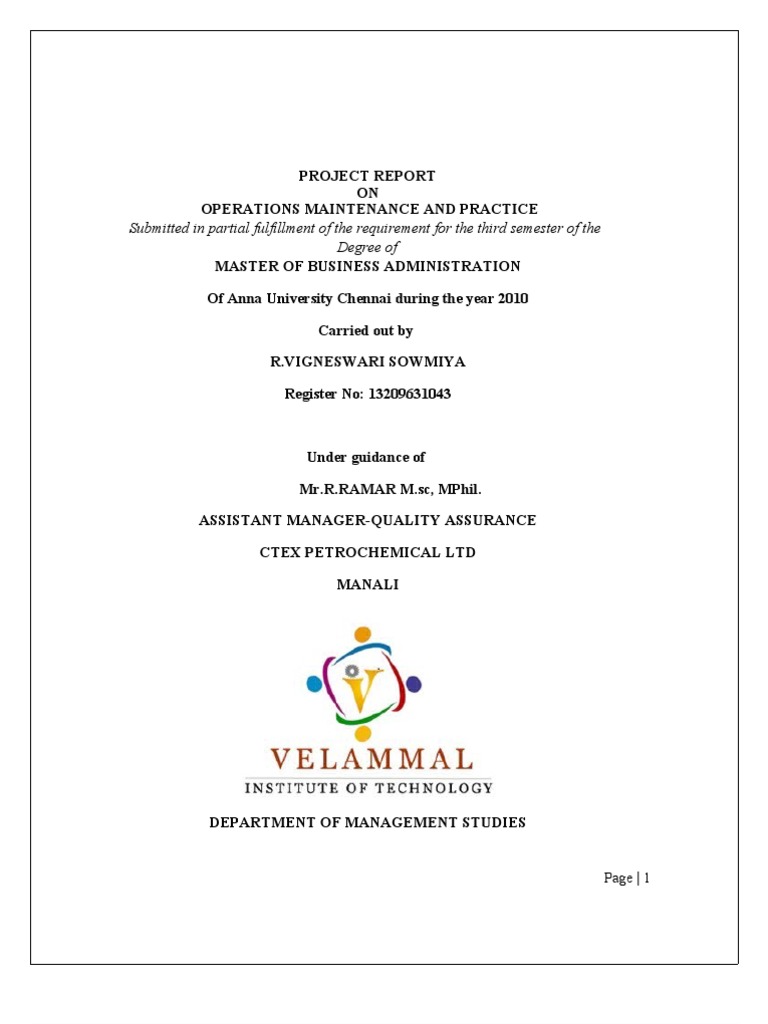 My Project Report | PDF | Petrochemical | Solvent