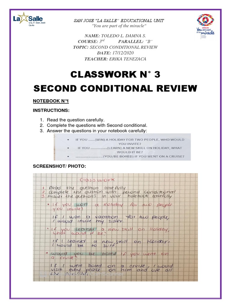 Second Conditional Review Classwork | PDF