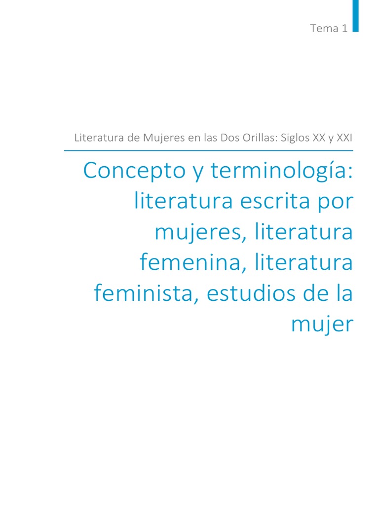 Tema 1. Ideas Clave | PDF | Feminismo | Estudios de género