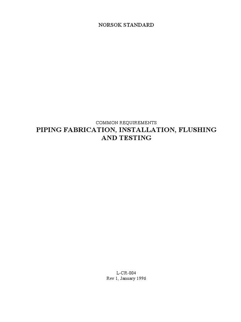 Piping Fabrication, Installation, Flushing and Testing | PDF | Pipe ...