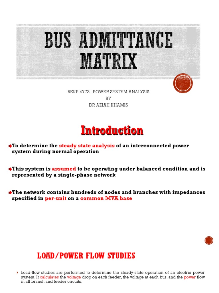 Bus Admittance Matrix | PDF | Quantity | Electrical Engineering