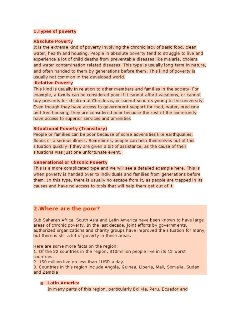 Types of Poverty & Causes | PDF | Poverty | Poverty & Homelessness