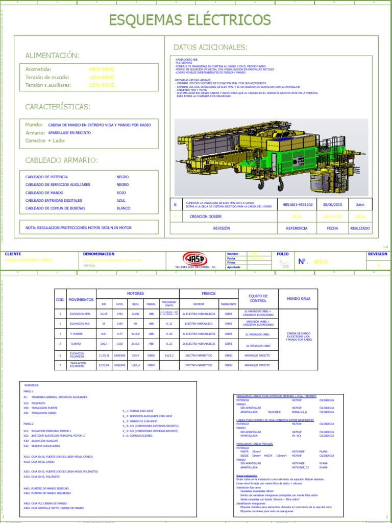 Esquema Electrico de Grua Jaso PDF | PDF | Máquinas | Bienes manufacturados