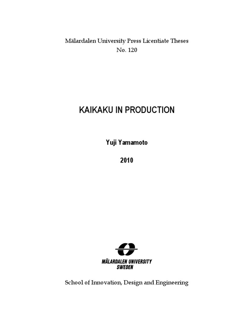 Kaikaku in Manufacturing | PDF | Qualitative Research | Lean Manufacturing