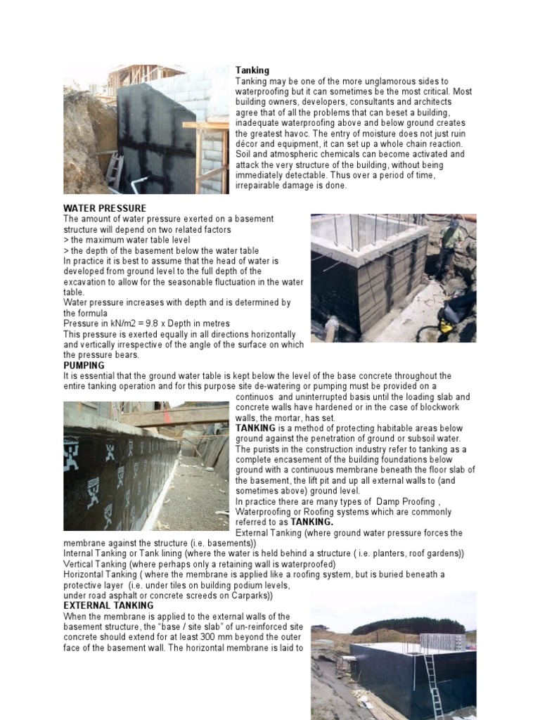 Tanking | PDF | Asphalt | Concrete