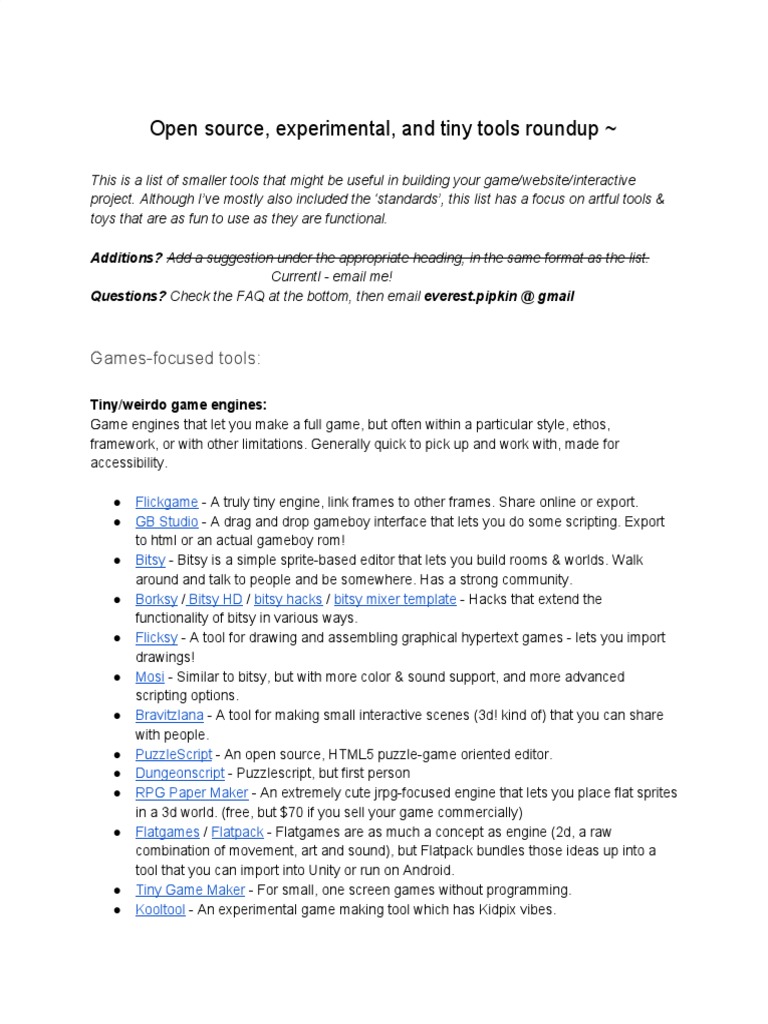 Open Source Game Development Tools Pdf Unity Game Engine Websites