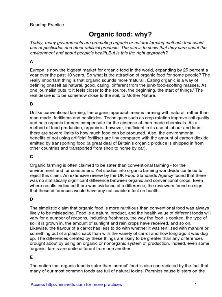 Organic Food Why | PDF | Organic Foods | Organic Farming