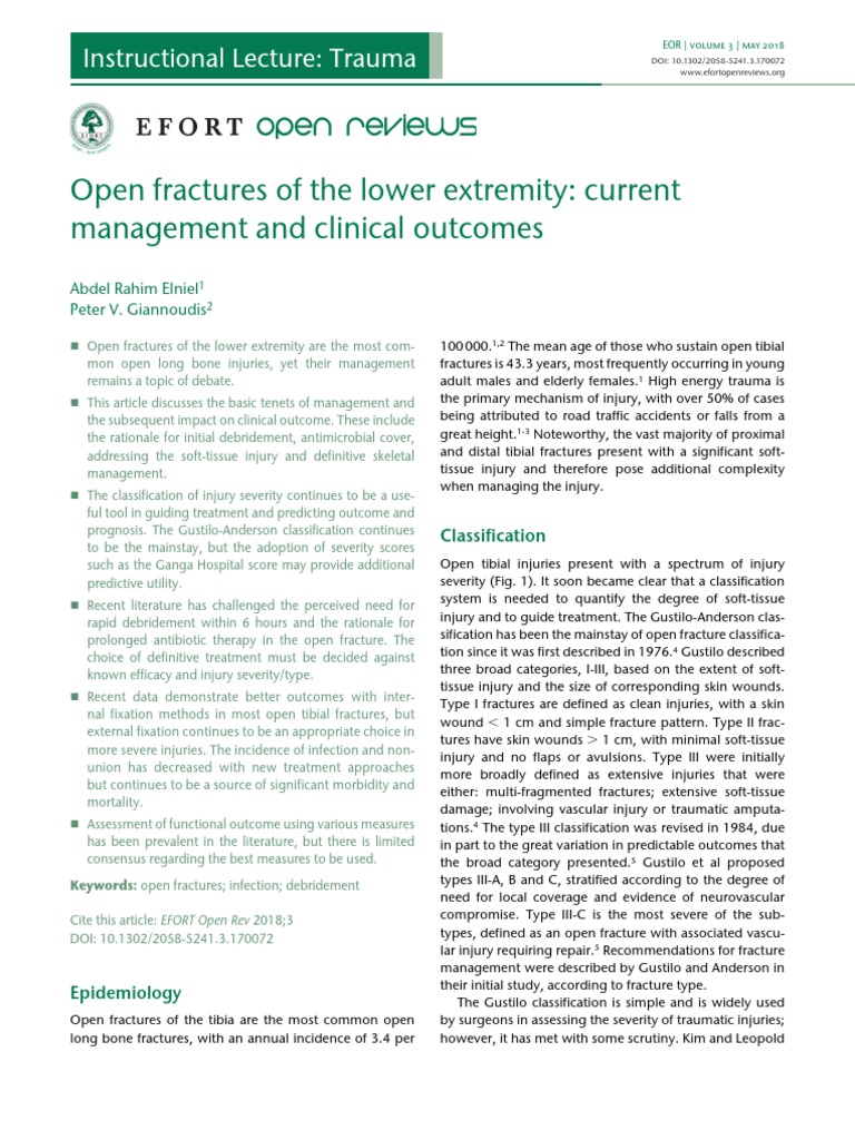 Open Fractures of The Lower Extremity PDF | PDF | Amputation | Surgery