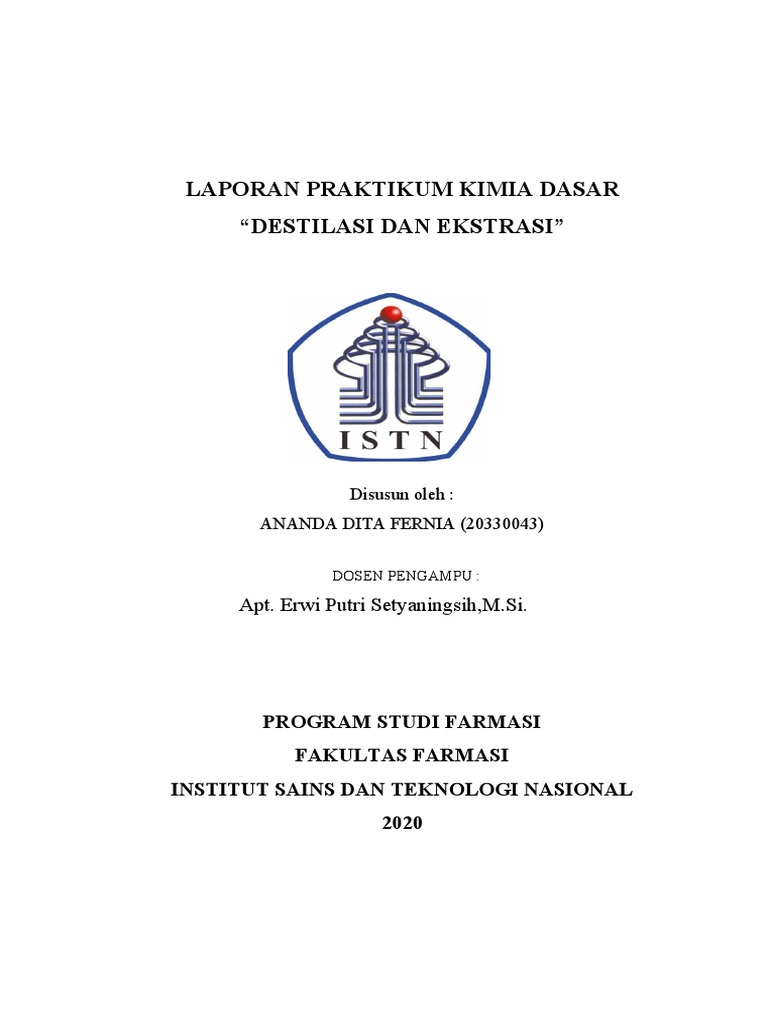 Ananda Dita - 20330043 - Destilasi Dan Ekstraksi | PDF