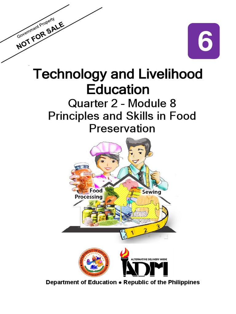 TLE6 Q2 Mod8 PrinciplesSkillsInFoodPreservatio Version3 | PDF | Food Preservation | Fruit Preserves