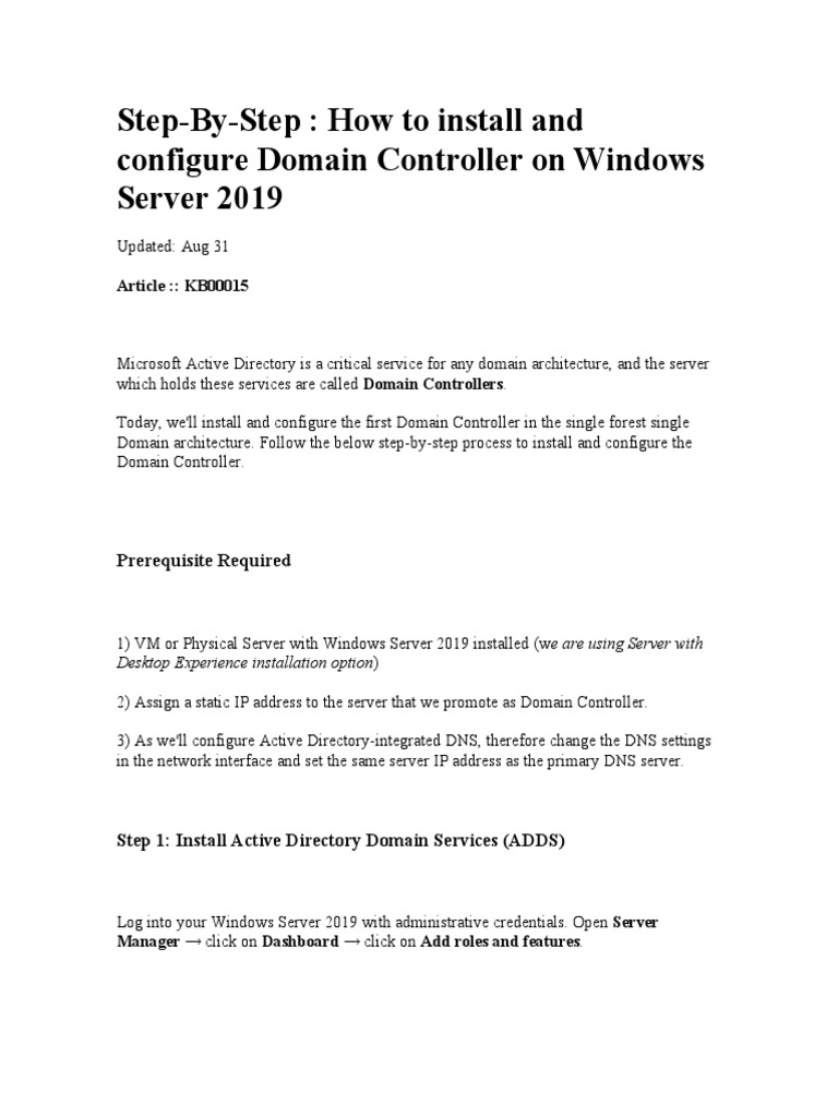 Step-By-Step: How To Install and Configure Domain Controller On Windows ...