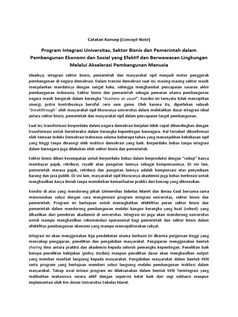 Catatan Konsep Concept Note | PDF