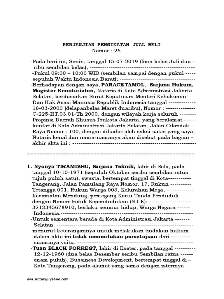 Contoh Akta PPJB | PDF | Hukum