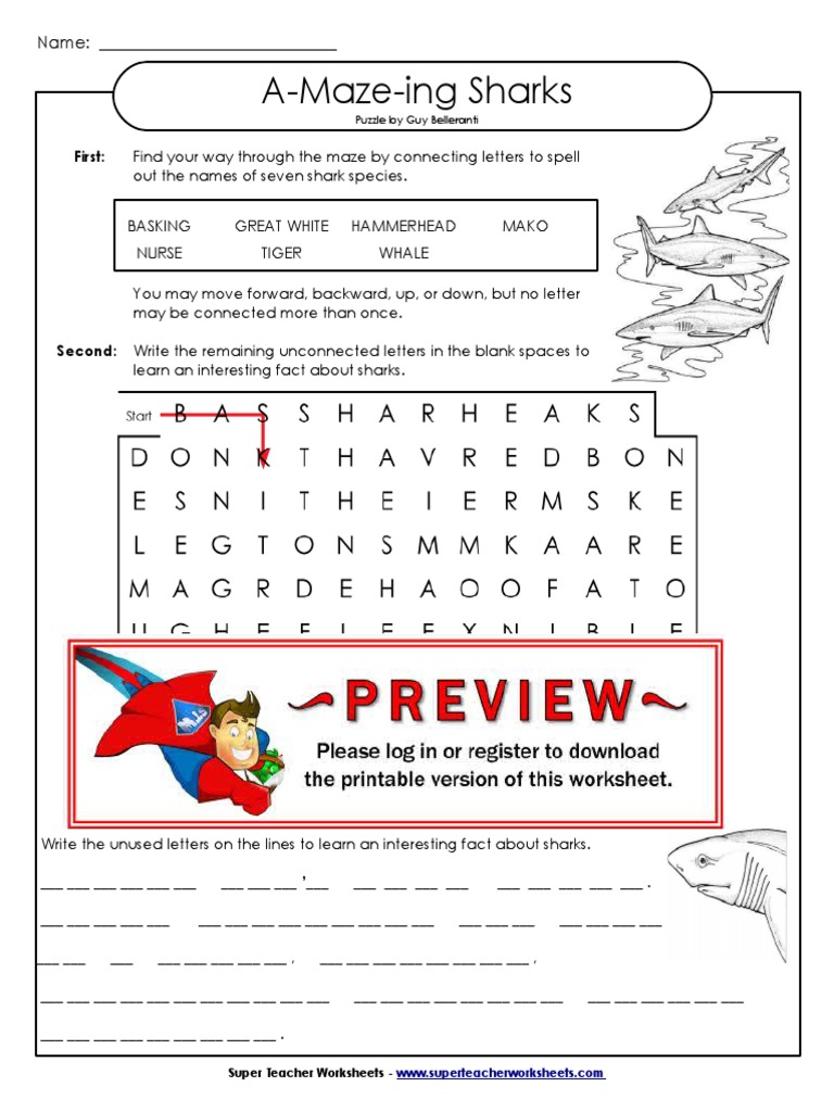 A-Maze-Ing-Sharks FOR TEACHING | PDF