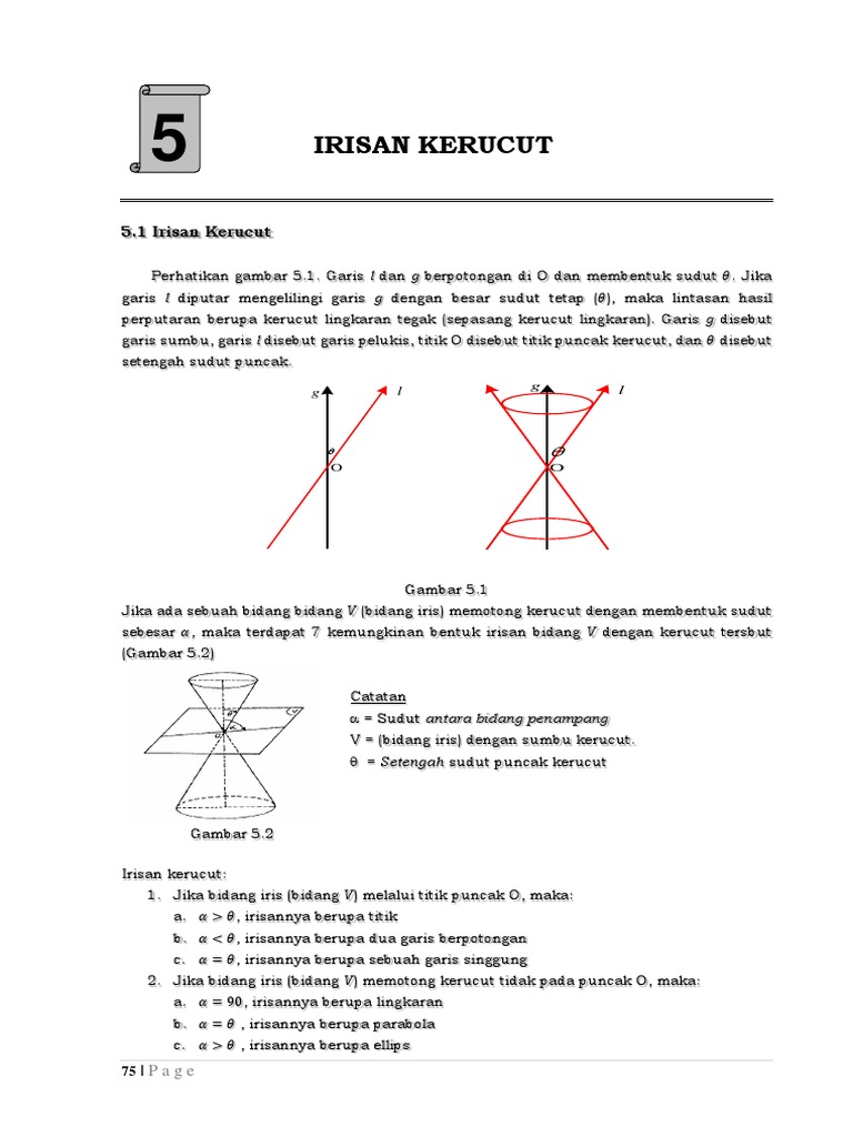 Bab 5 Irisan Kerucut | PDF | Metode & Bahan Ajar