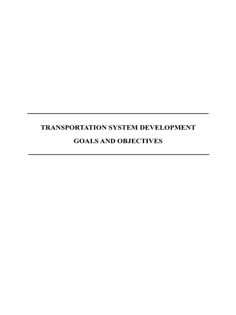 Transportation System Development Goals and Objectives | PDF | Public ...