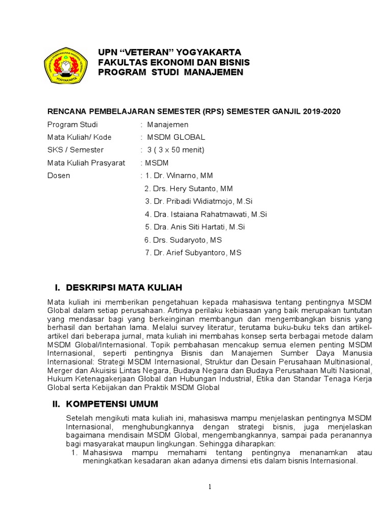 RPS MSDM Global | PDF