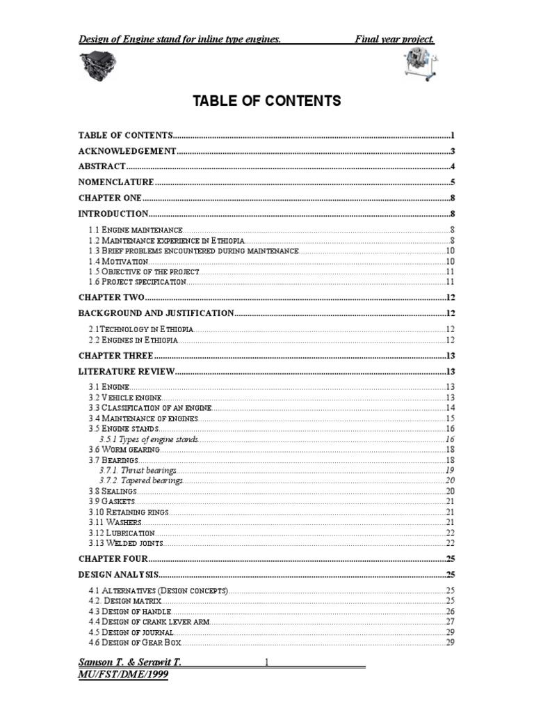 Design of Engine Stand For Inline Type Engines. Final Year Project ...