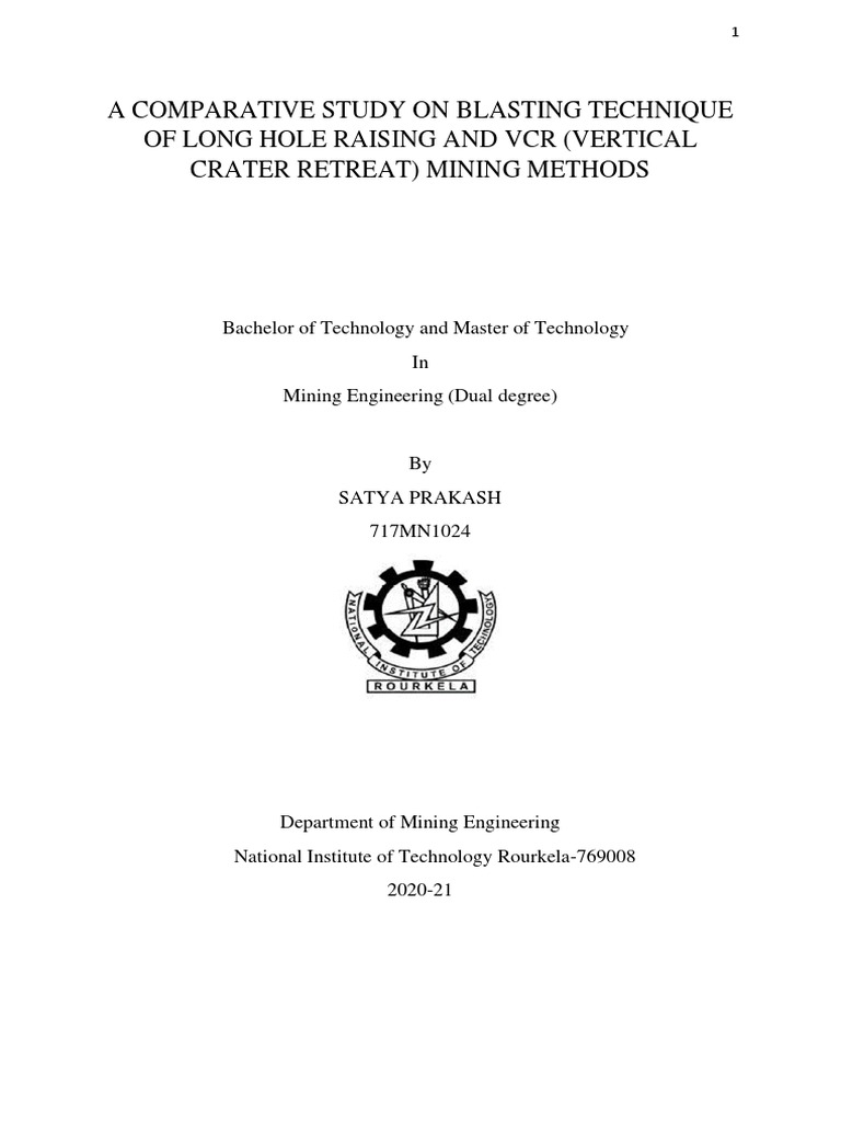 Long Hole Raising vs. VCR Mining | PDF | Mining | Nature